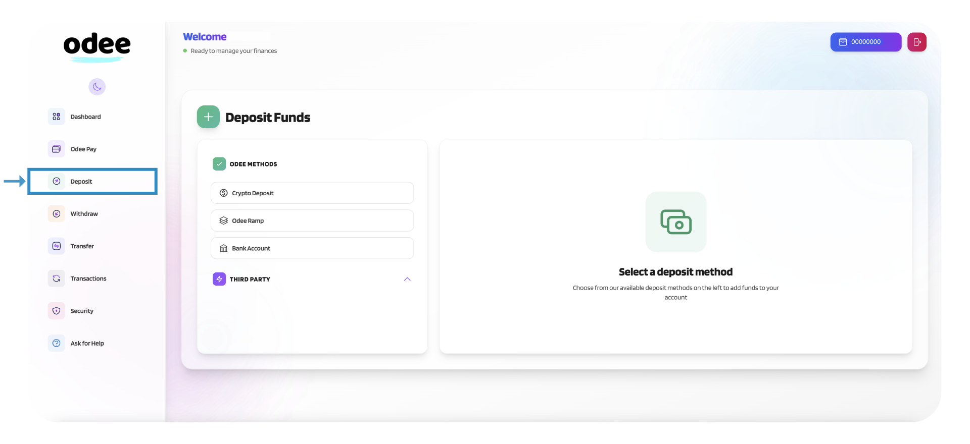 Navigation through Odee platform. – Odee