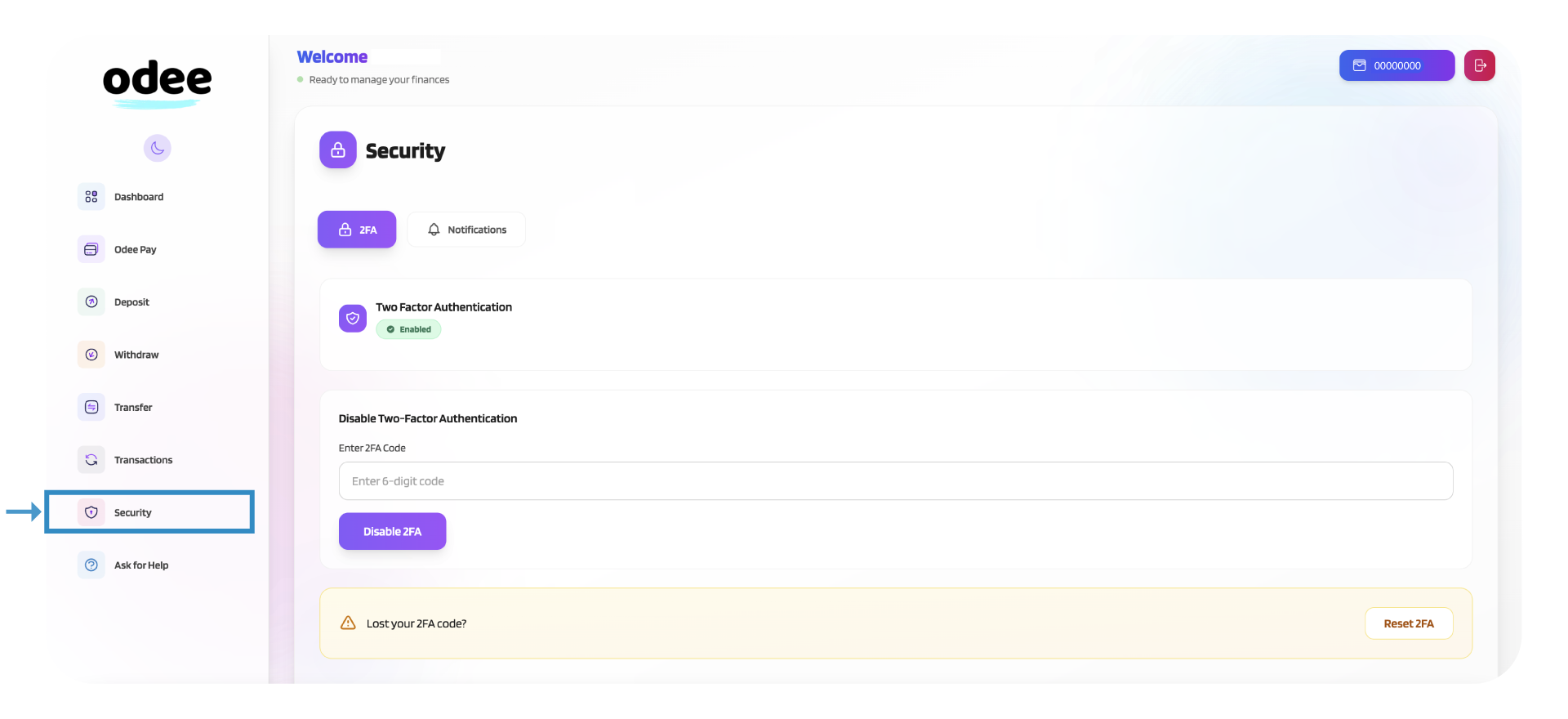 Navigation through Odee platform. – Odee