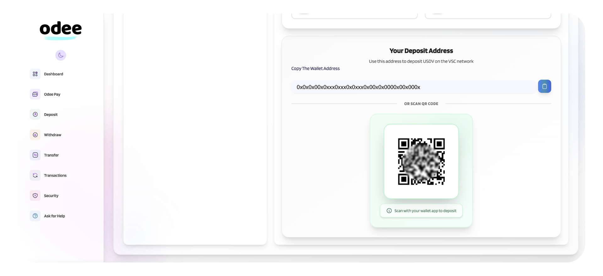 How can I deposit crypto / money in Odee? – Odee