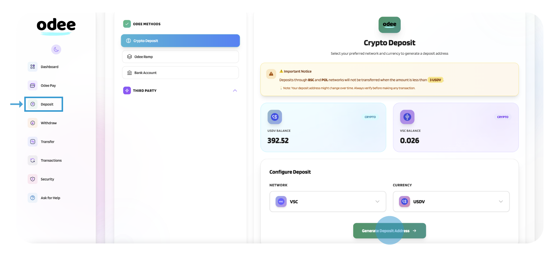 Odeeへの仮想通貨・資金の入金方法は？ – Odee