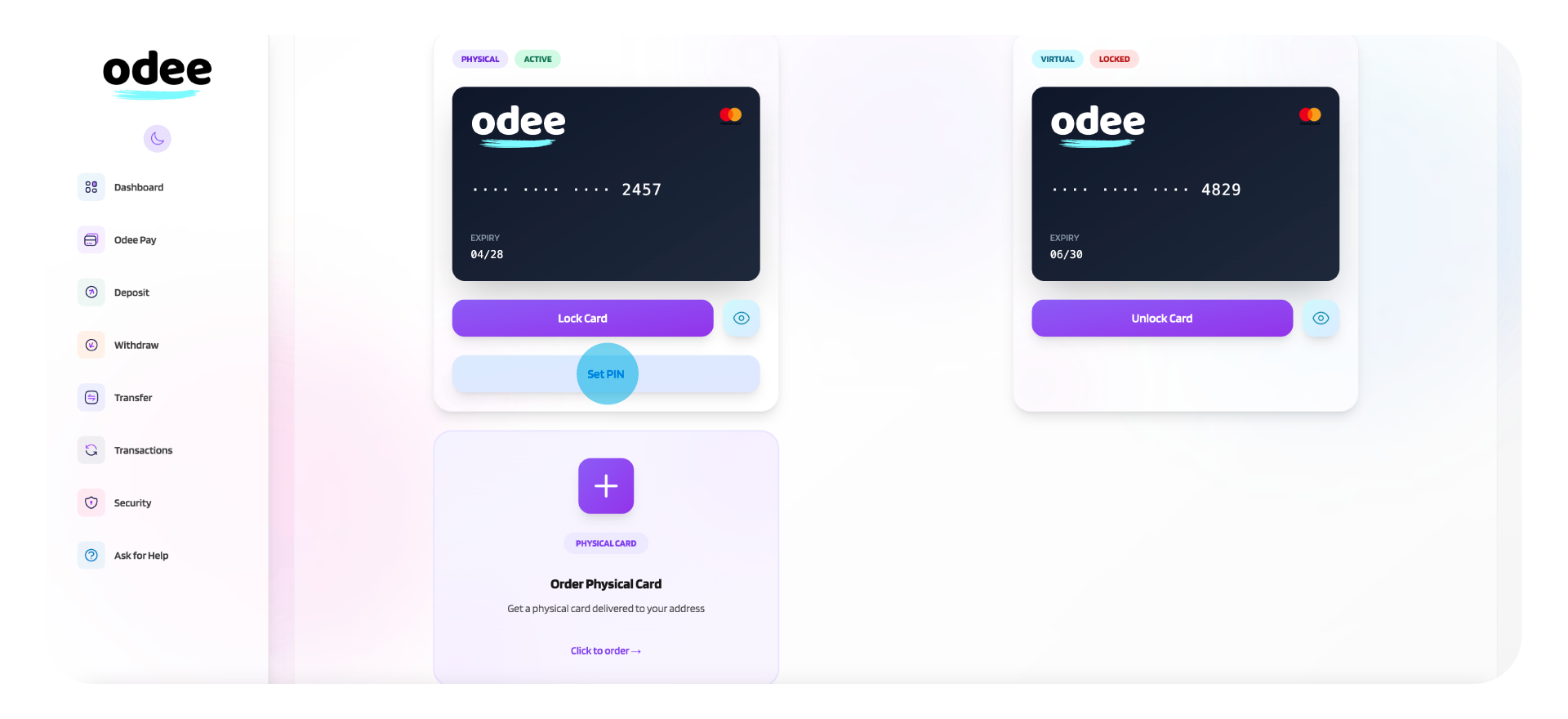 如何啟用我的卡片 PIN 碼？ – Odee